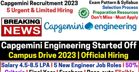 Capgemini Engineering Freshers Job Recruitment 20223 Devops Software Engineer Be Btech Any