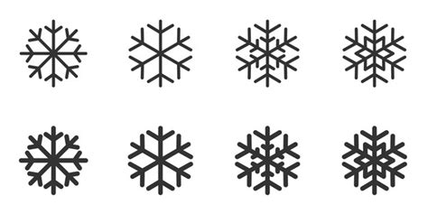 눈송이 아이콘 세트 눈 기호 벡터 일러스트 레이 션 프리미엄 벡터