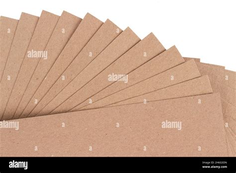 Set Of Cardboard Layer Pads Sheets Of Recycled Paperboard Isolated On
