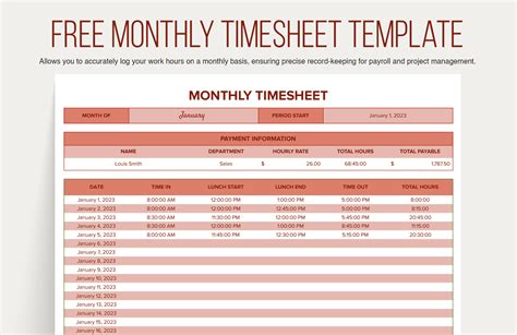 Time Sheets Template Excel