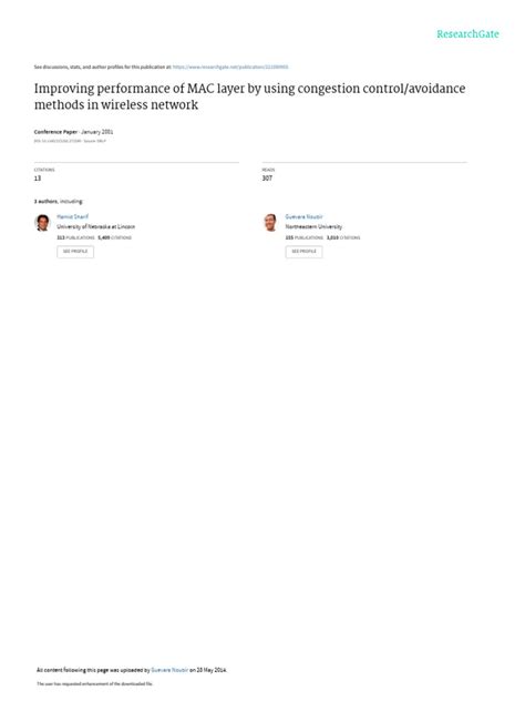 Improving Performance Of Mac Layer By Using Conges Pdf Network Congestion Transmission