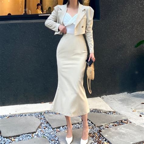 미엘 자켓 스커트 셋업