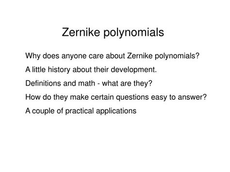 Ppt Zernike Polynomials Powerpoint Presentation Free Download Id
