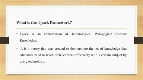 Solution Tpack As A Framework For Technology And Learning Powerpoint