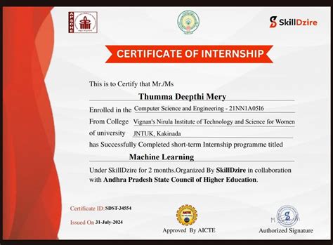 Finished My Machine Learning Internship Deepthi Thumma Posted On The