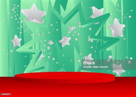 추상적인 흰색 빨간색 청록색 무대 쇼케이스 프리젠테이션을 위한 벡터 모형 제품 디스플레이 최소한의 기하학적 3d 실린더 받침대