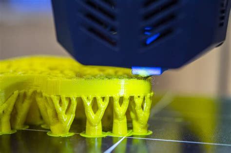 3d Printer Printing Object Close Up Process Creating Three Dimensional