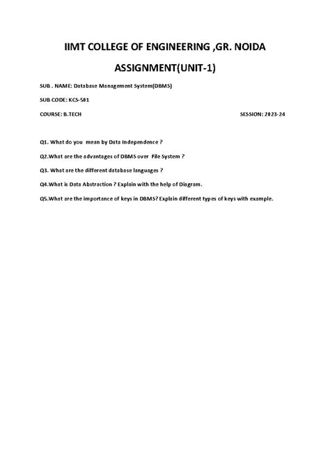 Assignment 1 Iot Internet Of Things Iimt College Of Engineering Gr Noida Assignmentunit