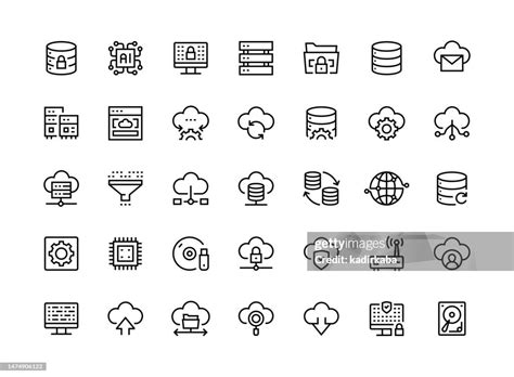 Big Data Thin Line Icon Set Series High Res Vector Graphic Getty Images