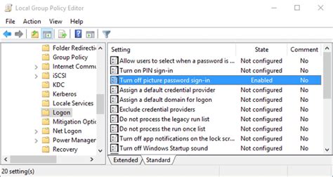 Options To Disable Picture Password Sign In In Windows Password Recovery