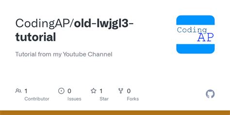 GitHub CodingAP Old Lwjgl Tutorial Tutorial From My Youtube Channel