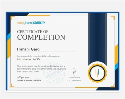 Sql Dataanalysis Databasemanagement Certification Himani Garg