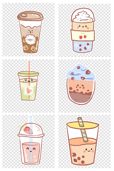 手绘奶茶下午奶茶水果茶q版