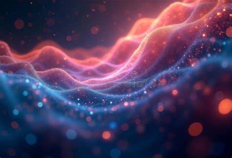 Colorful Waves Of Light And Particles Create An Abstract Visual Experience In A Dark Background