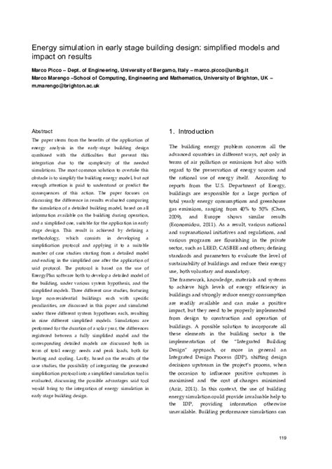 Pdf Energy Simulation In Early Stage Building Design Simplified Models And Impact On Results