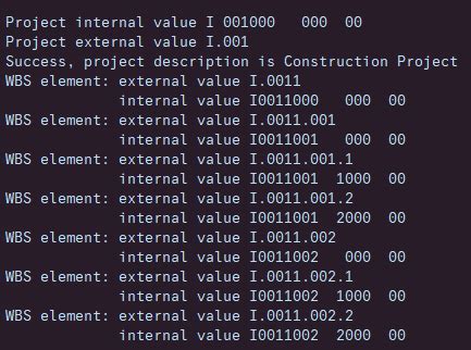 Sap Erp BAPI CONVERSION EXT INT To Convert External WBS Element Number To Internal Stack