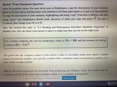 solved module three discussion question solve the problem