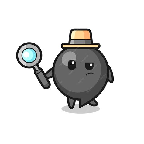 Premium Vector Comma Symbol Detective Character Is Analyzing A Case