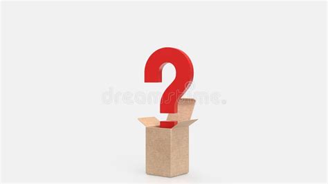 Question Mark In Box On White Background 3d Rendering Stock