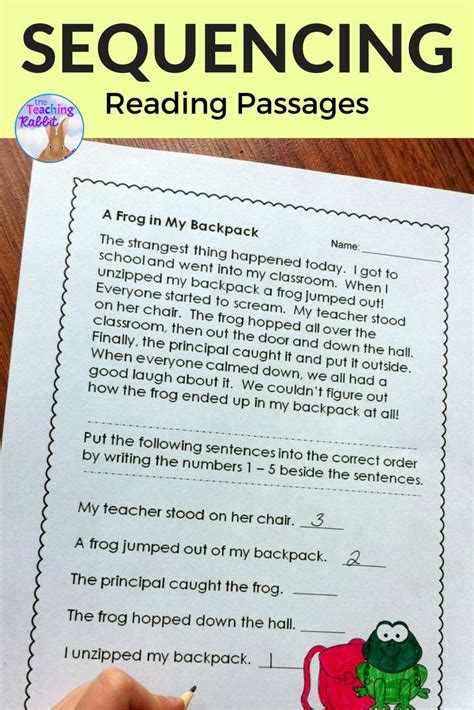 Sequence Of Events Reading Comprehension Passages Sequencing Stories