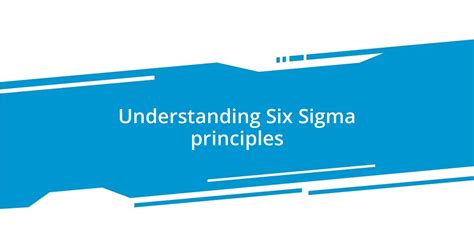 How I Implemented Six Sigma Principles 20 Trivia Questions And Answers