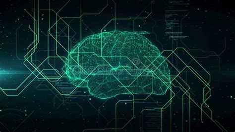 digital brain artificial intelligence 3d animation digital data and