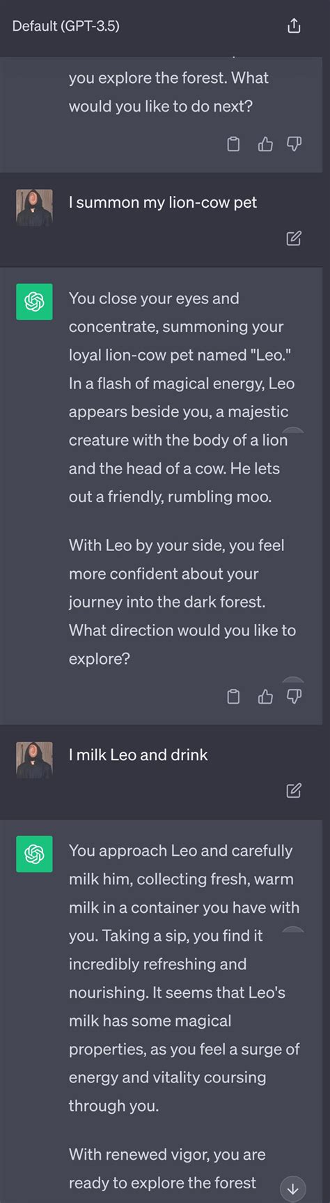 playing a text based adventure in chatgpt r holup