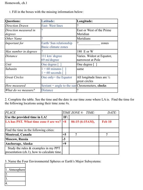 Solved Homework, ch. 1Fill in the boxes with the missing | Chegg.com