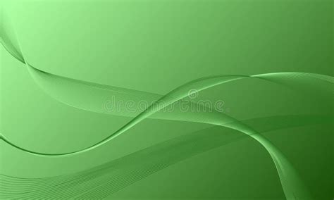 Green Business Lines Wave Curves With Gradient Abstract Background Stock Illustration