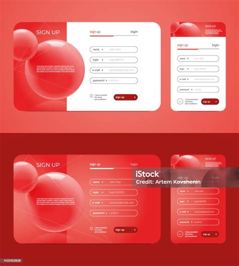 핑크 컬러 로그인 양식 디자인 모바일 앱용 사용자 인터페이스의 웹 로그인 Ui Ux 등록 양식 모바일 화면 및 사이트 및 응용