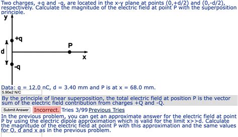 solved two charges q and q ﻿are located in the x y plane