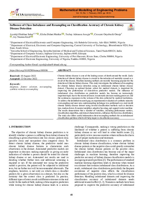 Pdf Influence Of Class Imbalance And Resampling On Classification
