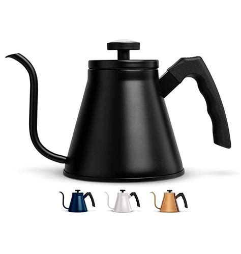 Kook 온도계가 있는 스토브탑 구즈넥 주전자 커피 및 차 붓기용 온도 게이지 전기 가스 인덕션 안전 티몬