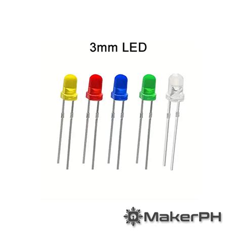 3mm Led 5pcs Per Pack Makerph Electronics