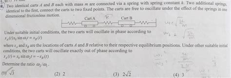 [answered] 8 two identical carts a and b each with mass m are connected