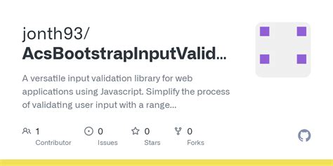 GitHub Jonth93 AcsBootstrapInputValidator