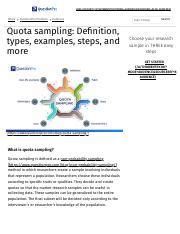 Quota Sampling Definition Types Examples Steps And More QuestionPro Pdf FREE ACCOUNT Course Hero