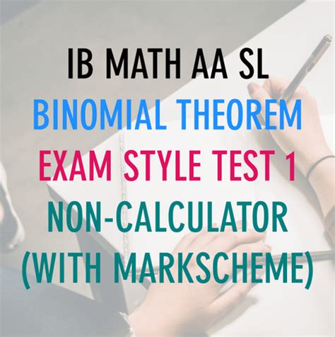 IB Math AA SL Binomial Theorem Exam Style Test 01 Exam Ready