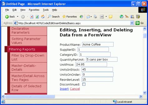 an overview of inserting updating and deleting data vb microsoft