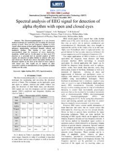 Spectral Analysis Of EEG Signal For Detection Of Spectral Analysis Of Eeg Signal For