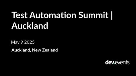 test automation summit auckland