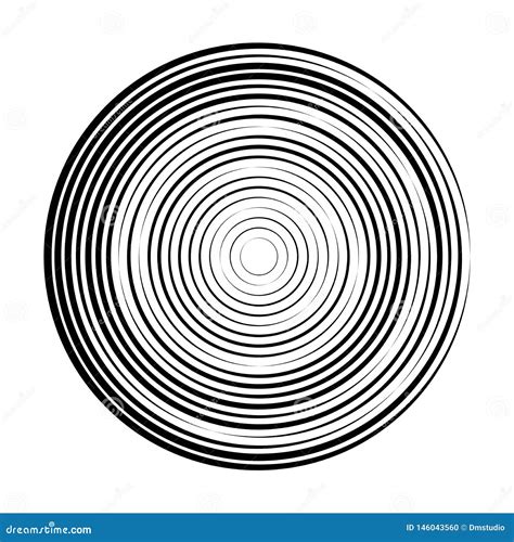 Vector Abstract Radial Background Of Concentric Ripple Circles Stock