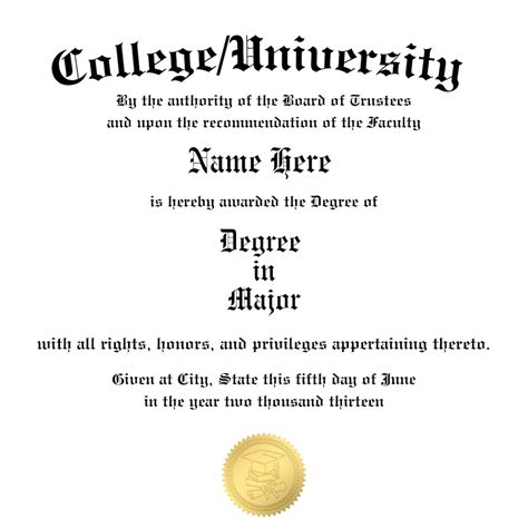 College Degree Template Canva Editable Etsy