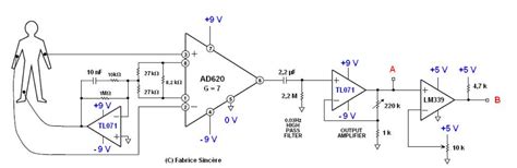 Ecg Amplifier Circuit Using Ad