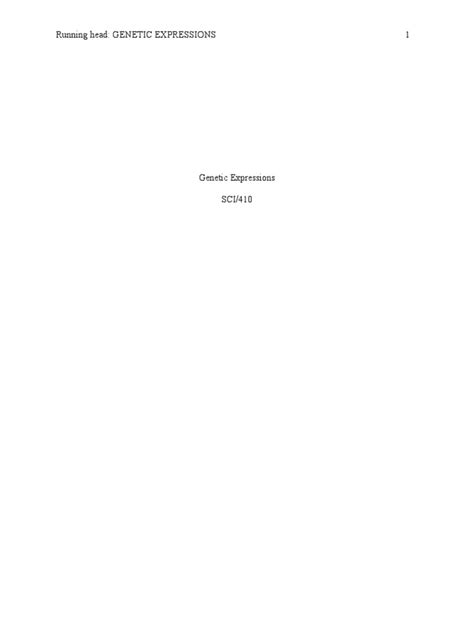 Genetic Expressions Pdf Gene Expression Gene