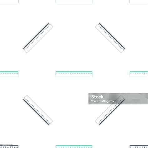 녹색 눈금자 아이콘 은 흰색 배경에 원활한 패턴을 격리 스트레이트 엣지 기호입니다 벡터 3차원 형태에 대한 스톡 벡터 아트 및