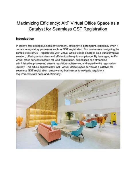 Ppt Maximizing Efficiency Altf Virtual Office Space As A Catalyst For Seamless Gst