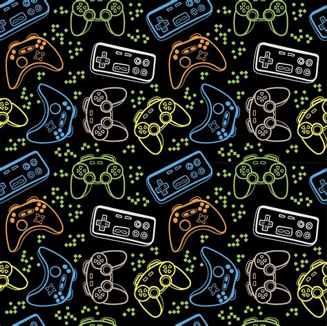 Video Game Controllers Seamless Pattern