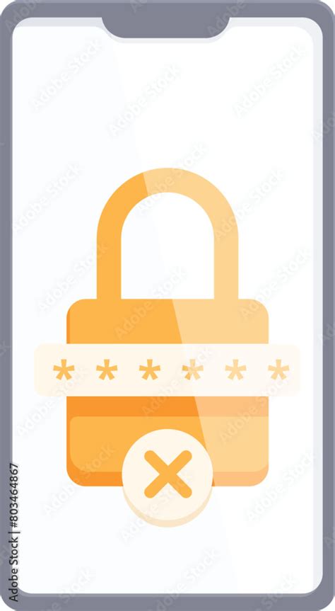 Locked Password On Phone Icon Cartoon Vector Safety Hardware Hacker