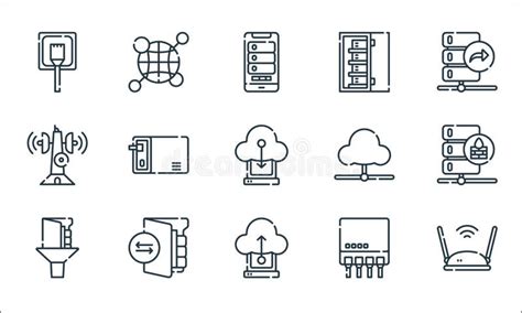 Database And Servers Line Icons Linear Set Stock Vector Illustration